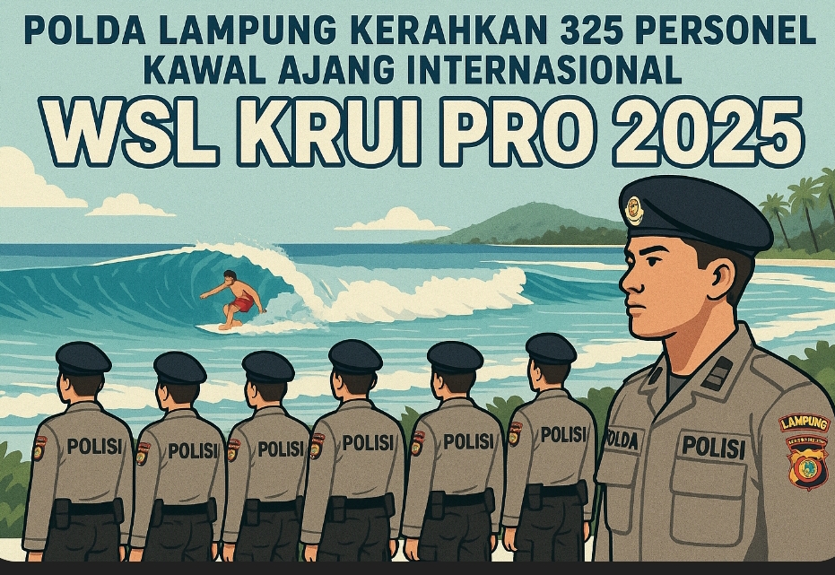 Polda Lampung Kerahkan 325 Personel Kawal Ajang Internasional WSL Krui Pro 2025